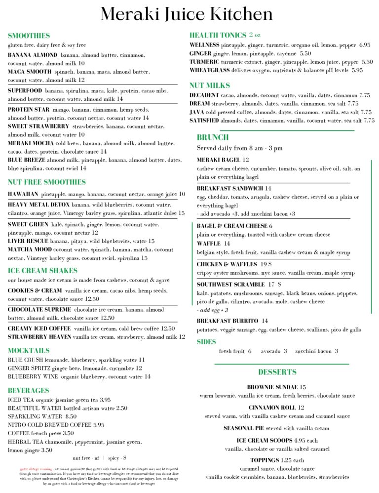 Organic Restaurant | Vegan Restaurant | Meraki Juice Kitchen